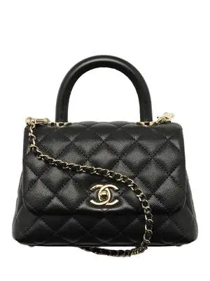 Chanel Mini Flap Bag With Top Handle - Black