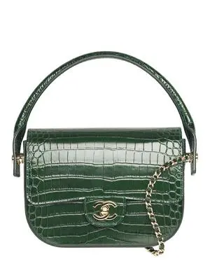 Chanel Mini Flap Bag With Top Handle - Green