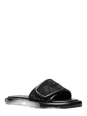 Michael Kors Suki Embellished Slide Sandal - Black
