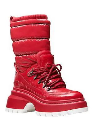 Michael Kors Shiloh Mixed-media Boots - Red
