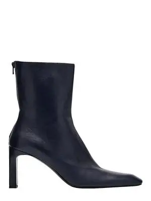 TOTÊME Leather Ankle Booties - Navy