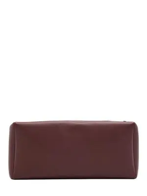 THE ROW Compact Nappa Leather Clutch Bag - Burgundy