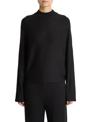 Vince Relaxed Fit Mock Neck Sweater Black
