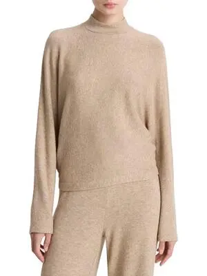 Vince Relaxed Fit Mock Neck Sweater Heather Bruna