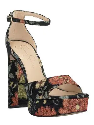 Jessica Simpson Telxia 2 Ankle Strap Platform Sandals - Black Multi