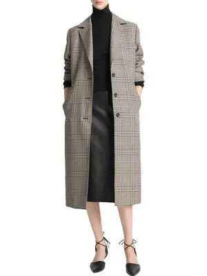 Vince Pressed Plaid Wool-blend Coat - Multi Plaid