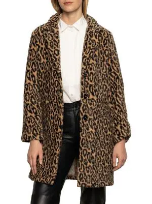 Sanctuary Faux Fur Leopard Print Jacket - Lynx