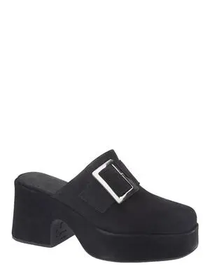 CHOCOLAT BLU Haze Platform Mule Black Suede