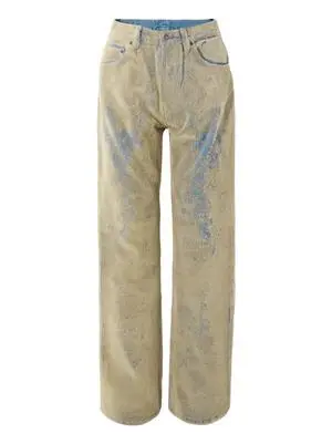 Acne Studios Flocked Straight-leg Jeans - Neutrals