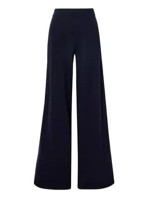 ALLUDE Wool And Cashmere Wide-leg Pants - Blue