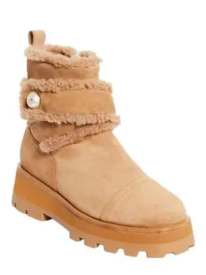 JIMMY CHOO Meena Shearling-lined Booties - Toffee/toffee