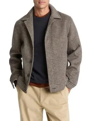 Vince Houndstooth Bomber Jacket - Dark Roast Combo