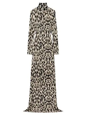 Brandon Maxwell The Camille Leopard-print Cashmere Maxi Dress - Animal Print