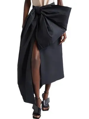 Givenchy Draped Bow Faille Skirt - Black