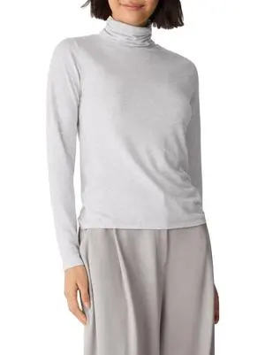 Eileen Fisher Long Sleeve Turtleneck Top - Nimbus