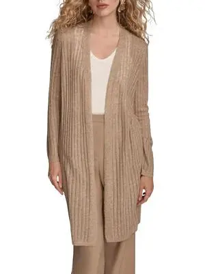 Donna Karan New York Pointelle Longline Cardigan - Heather Nolita