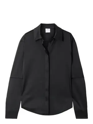 COURREGES Satin Button-down Shirt - Black