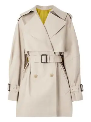 Givenchy Double-breasted Belted Cotton-gabardine Trench Coat - Neutrals