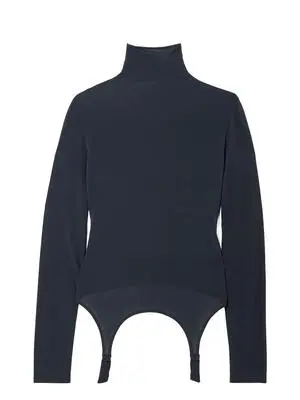 Jean Paul Gaultier Stretch-jersey Turtleneck Top - Blue