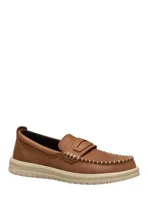 HEY DUDE Wally Nxt Leather Penny Loafer - Tan