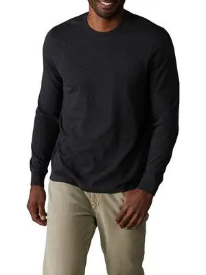 THE NORMAL BRAND Lennox Cotton Long Sleeve T-shirt - Heather Charcoal