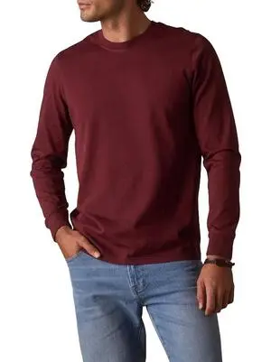 THE NORMAL BRAND Lennox Cotton Long Sleeve T-shirt - Port Wine