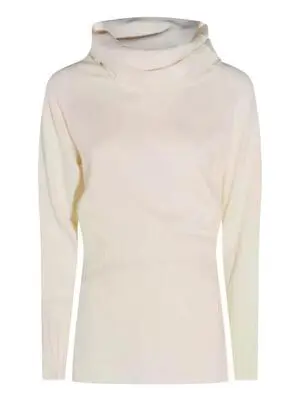 Malo Roll-neck Ribbed Sweater - White