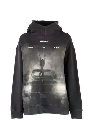 DONDUP Graphic-print Long-sleeve Hoodie - Black