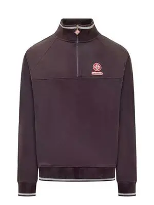 Casablanca Laurel Quarter Zip Sweatshirt - Purple