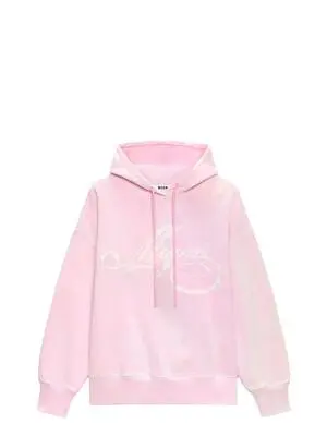 MSGM Logo-embroidered Hoodie - Pink