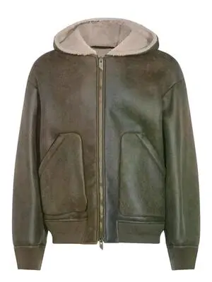 SALVATORE SANTORO Hooded Zip Leather Jacket