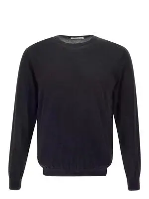 KANGRA Long-sleeved Crew-neck Sweater - Black