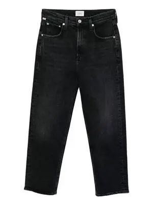 Citizens Of Humanity Delfina High-rise Straight Jeans - Black