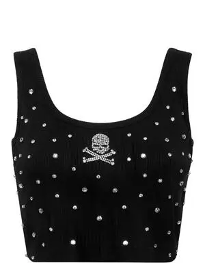 Philipp Plein Rhinestone-embellished Top - Black