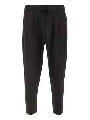 BOSS Drawstring Pleated Trousers - Black