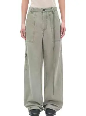 ANN DEMEULEMEESTER Cargo Cotton Trousers - Green