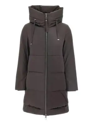 DUNO Hooded Zip-fastening Coat - Brown