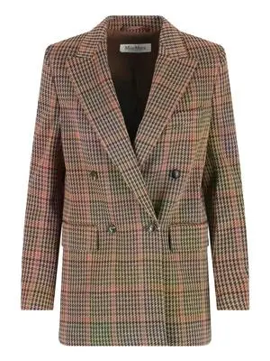 Max Mara Double-breasted Check Blazer - Brown