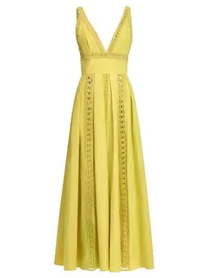 Elie Saab V-neck Midi Dress - Yellow