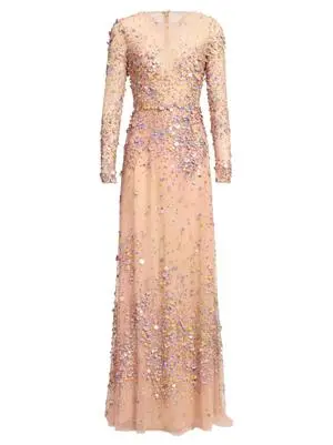 Elie Saab Sequin-embellished Maxi Dress - Pink