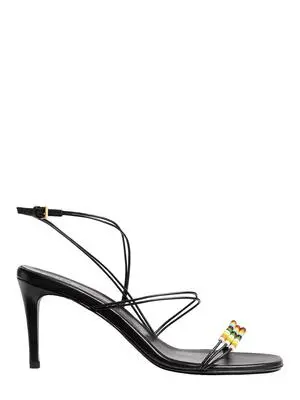 Khaite Loop Beaded Sandals - Black