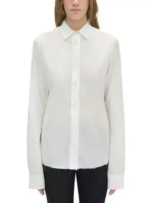 ANN DEMEULEMEESTER Long-sleeved Cotton Shirt - White