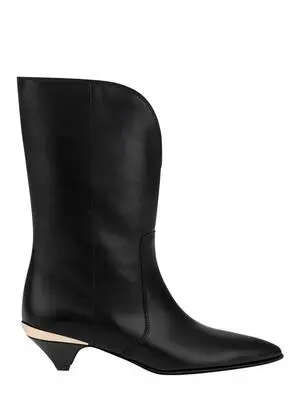 Moschino Calf Leather Pointed-toe Boots - Black