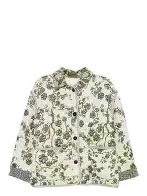 FORTE_FORTE Floral-print Button Jacket - Grey