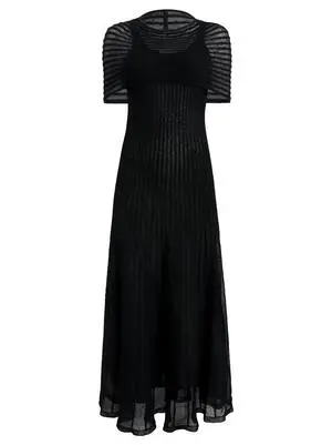 Khaite Thora Striped Dress Black