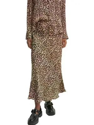 PEDRO DEL HIERRO Leopard-print Midi Skirt - Brown