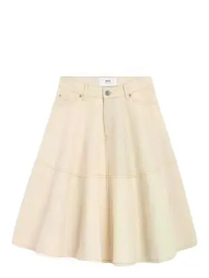 Ami Button-fastening A-line Midi Skirt - Neutrals