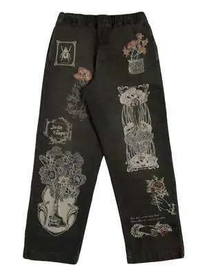 SAMUEL ZELIG Jardin Embroidered Trousers - Black
