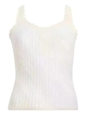 Khaite Ennio Scalloped Tank - White