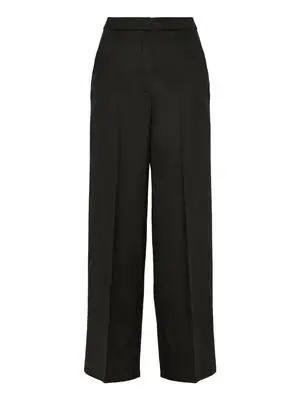 YVES SALOMON Tailored Flannel Trousers - Black